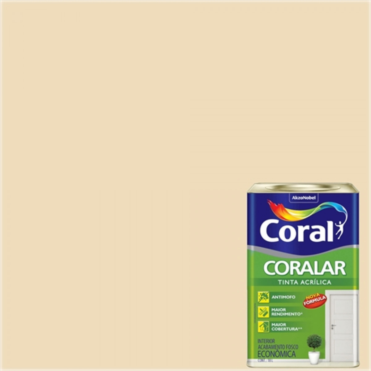 Tinta Coralar Econômica Acrílica Fosco Marfim 3,6L - Coral - Tintas ...